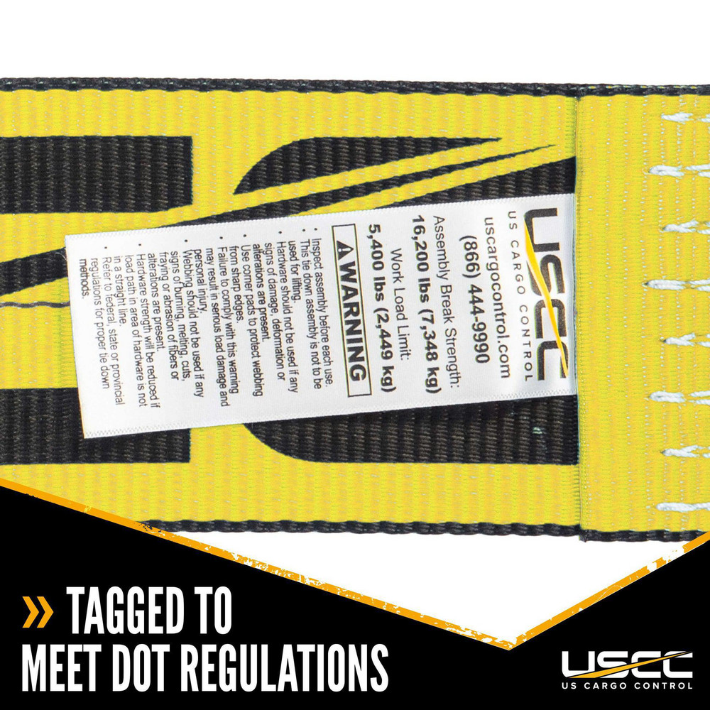 US Cargo Control - Polyester Ratchet Strap Tie Down: 27' Long, 4" Wide ...