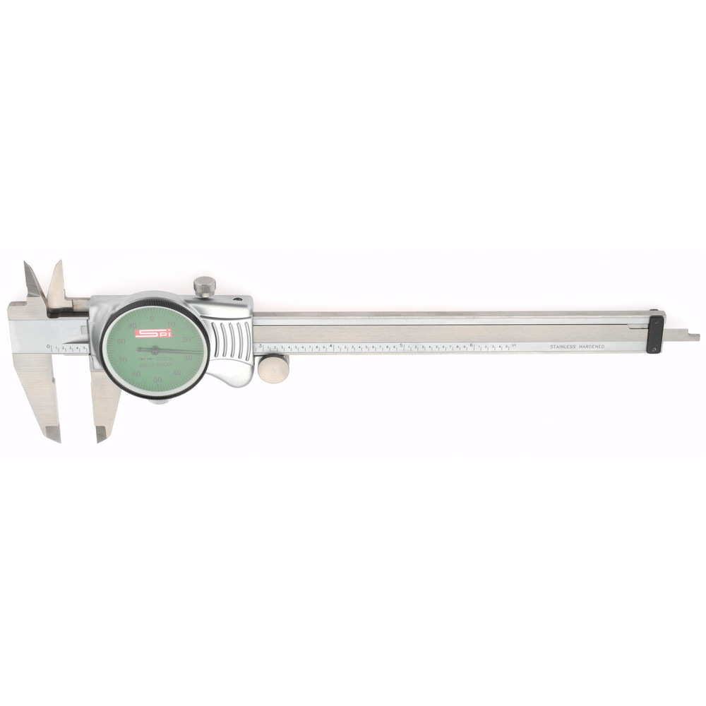 SPI - Dial Caliper: 6", 0.001000" Graduation, 0.1000" per Revolution, 0 ...