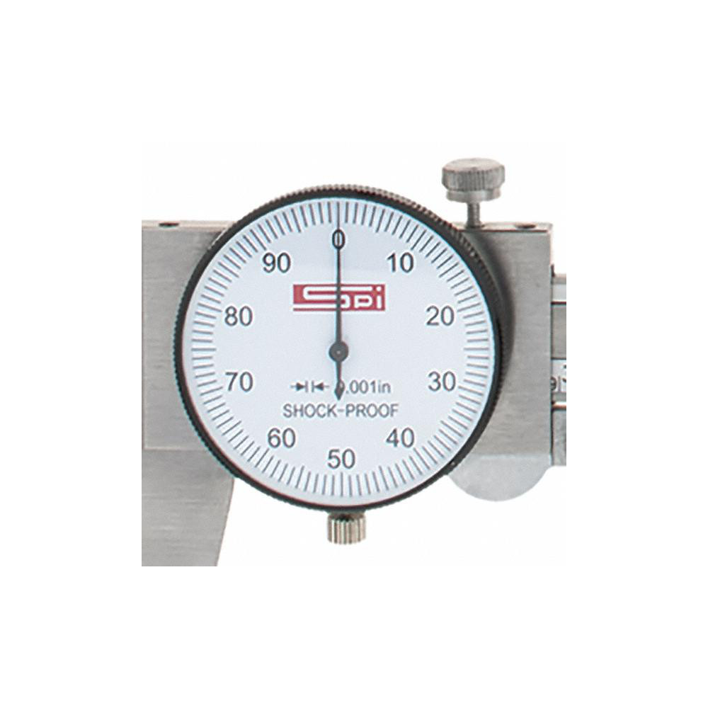 SPI - Dial Caliper: 12", 0.001000" Graduation, 0.1" per Revolution, 0. ...