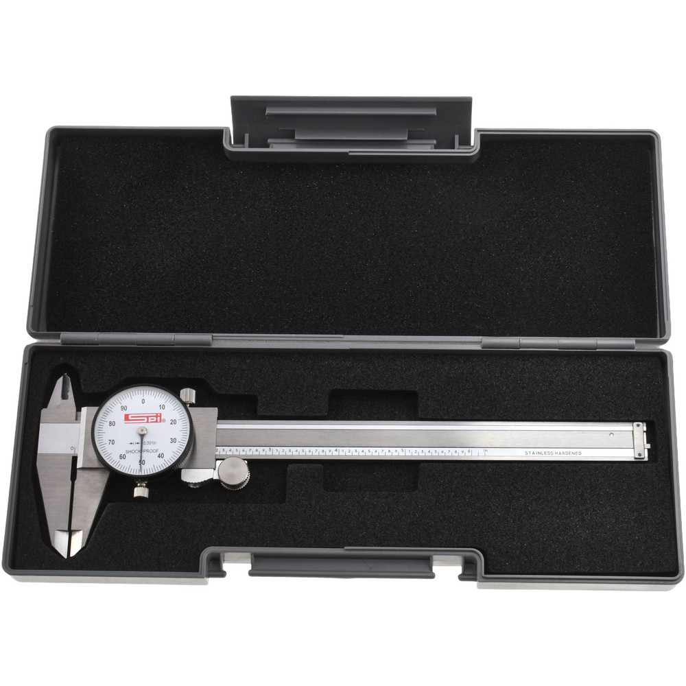 SPI - Dial Caliper: 6", 0.001000" Graduation, 0.1000" per Revolution, 0 ...