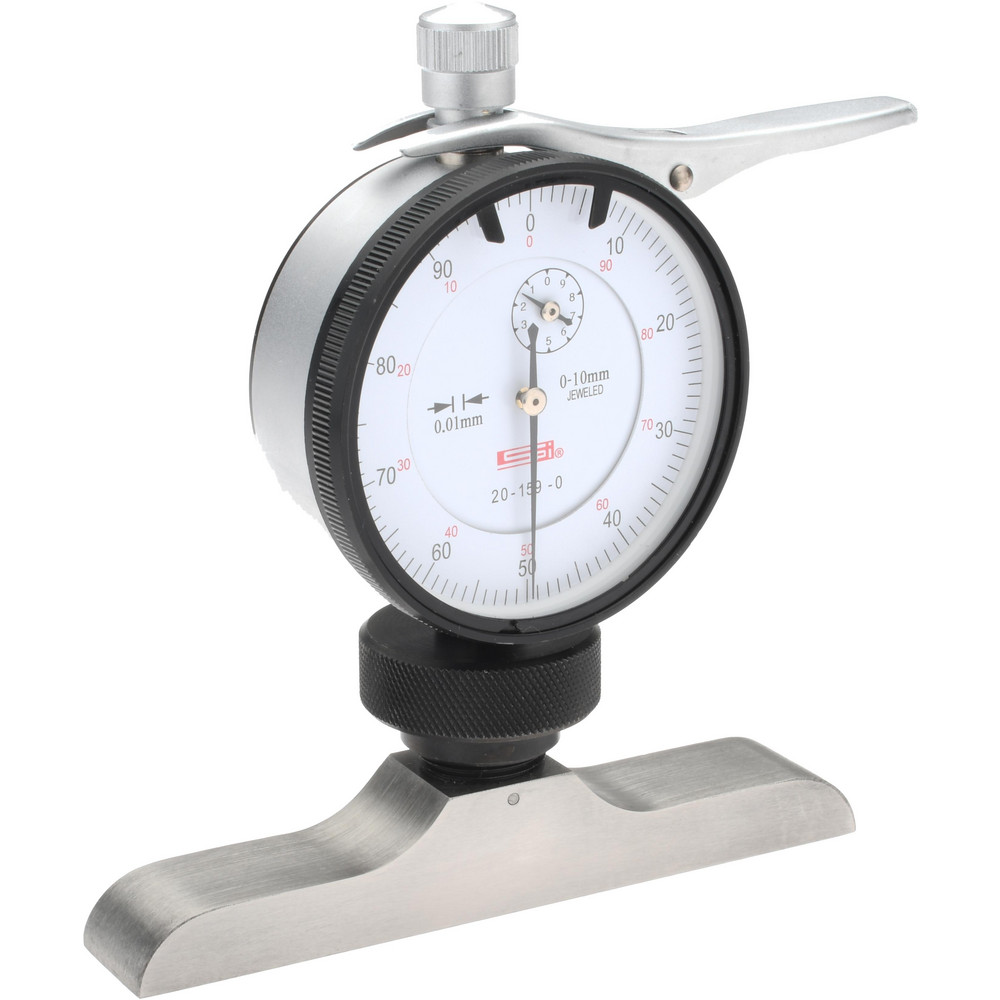 SPI - 0 to 100mm Range, Steel, White Dial Depth Gage | MSC Direct
