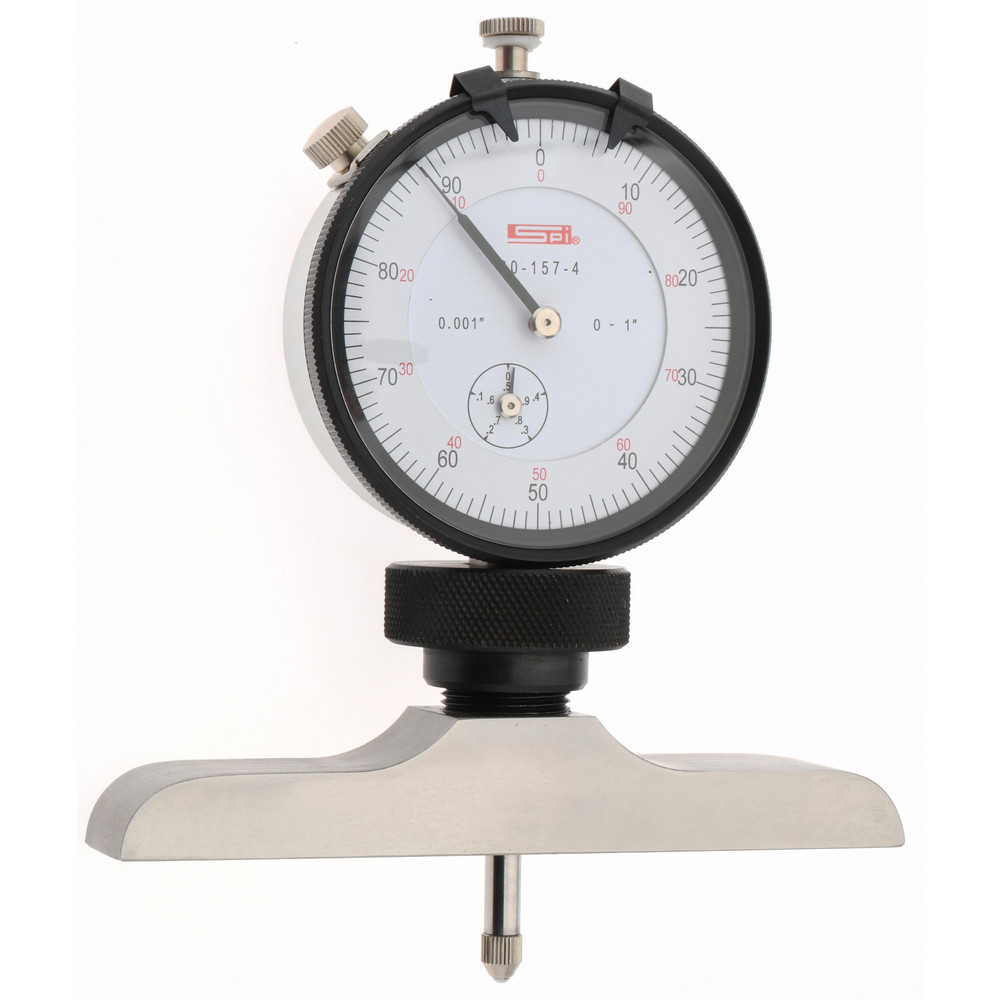 SPI - 0 to 4" Range, Steel, White Dial Depth Gage | MSC Direct