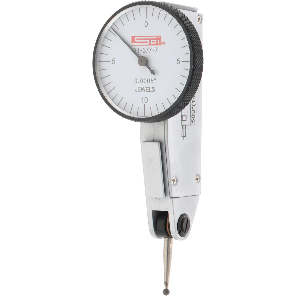 SPI - Horizontal Dial Test Indicator: 0.0200" Max, 0-10-0 Dial Reading ...