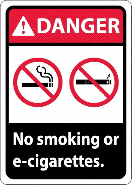 NMC - "Danger - No Smoking or E-Cigarettes", 10" Long x 14" Wide ...