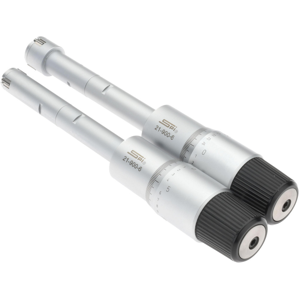 SPI - Mechanical Inside Micrometer Set: 1 Extension Rod, Chrome Finish ...