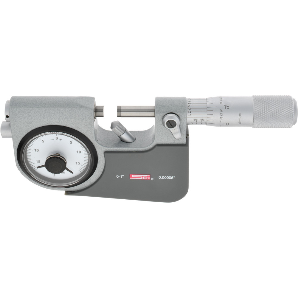 SPI - Mechanical Outside Micrometer: 1" Range, 0.00005" Graduation ...