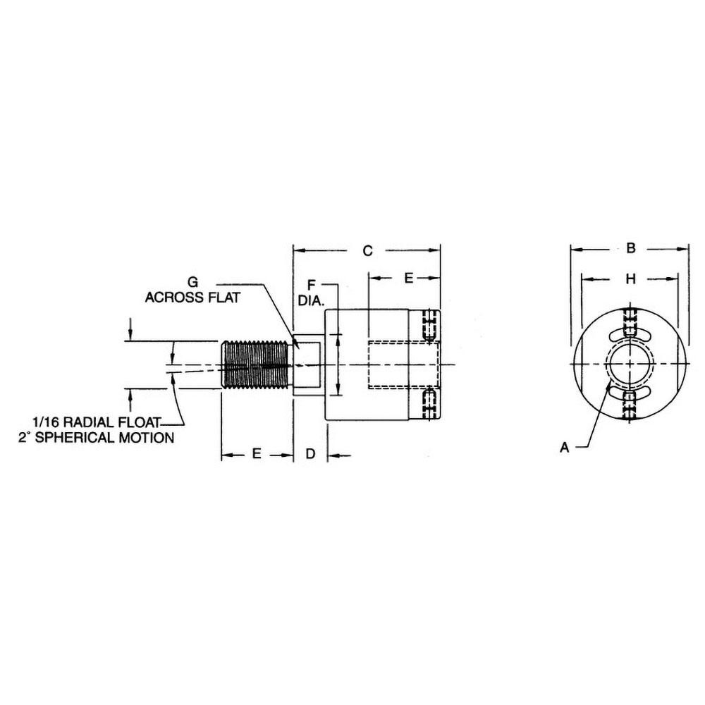 Taper Line - Air Cylinder Self-Aligning Rod Coupler: M20 x 1.5 Thread ...