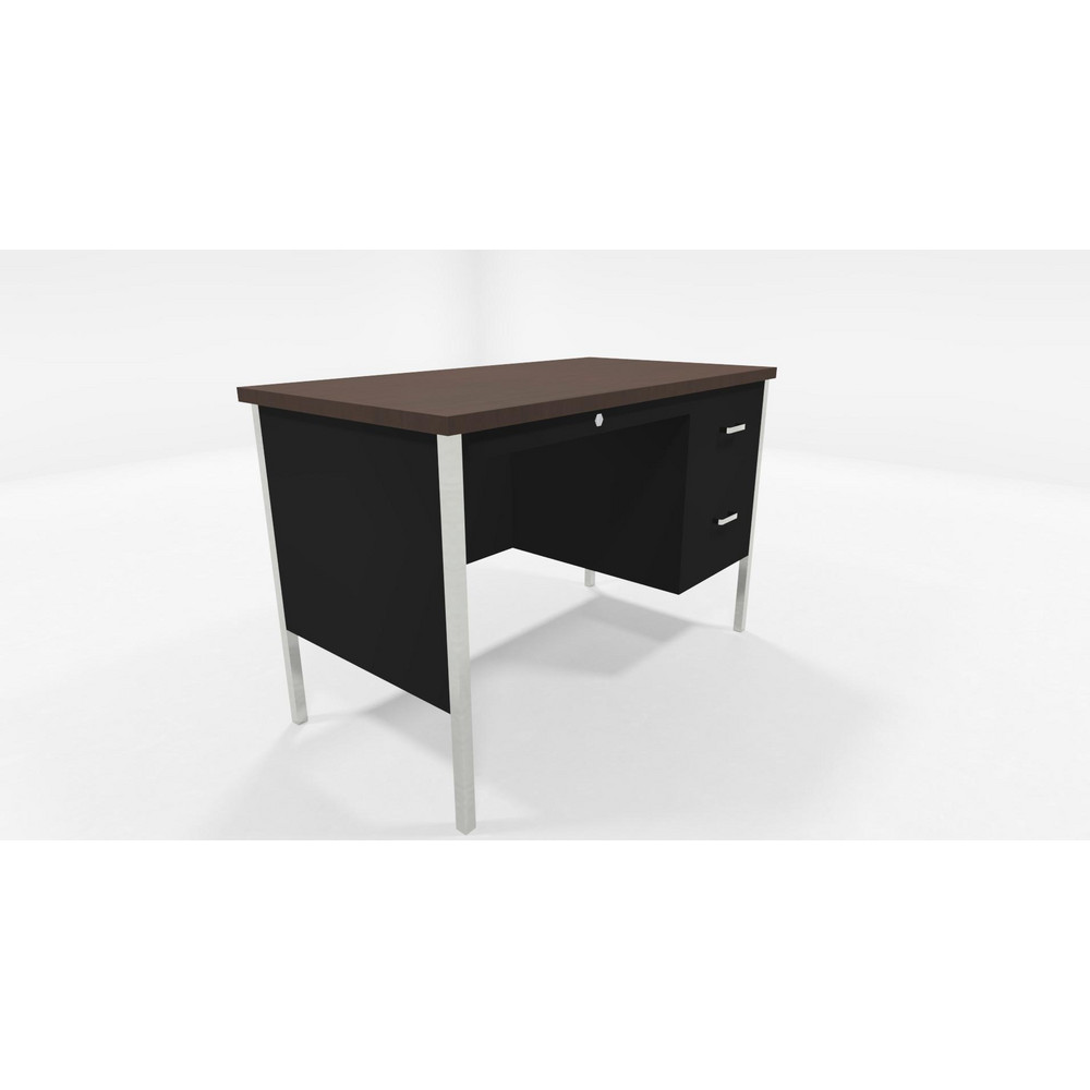 Hon - Desk: Woodgrain Laminate, Mocha & Black | MSC Industrial Supply Co.