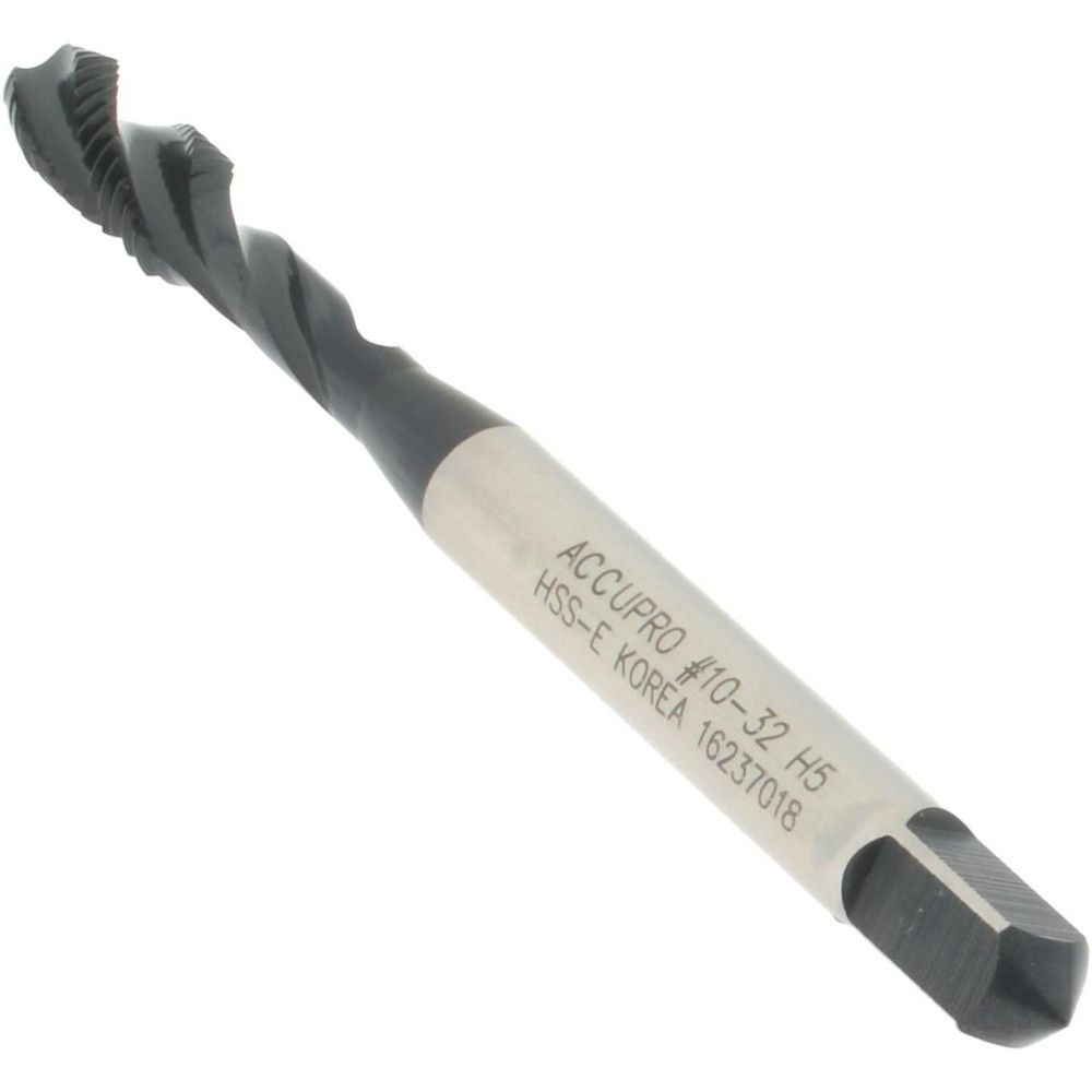 Accupro - Spiral Flute Tap: #10-32, 3 Flute, Bottoming Chamfer ...