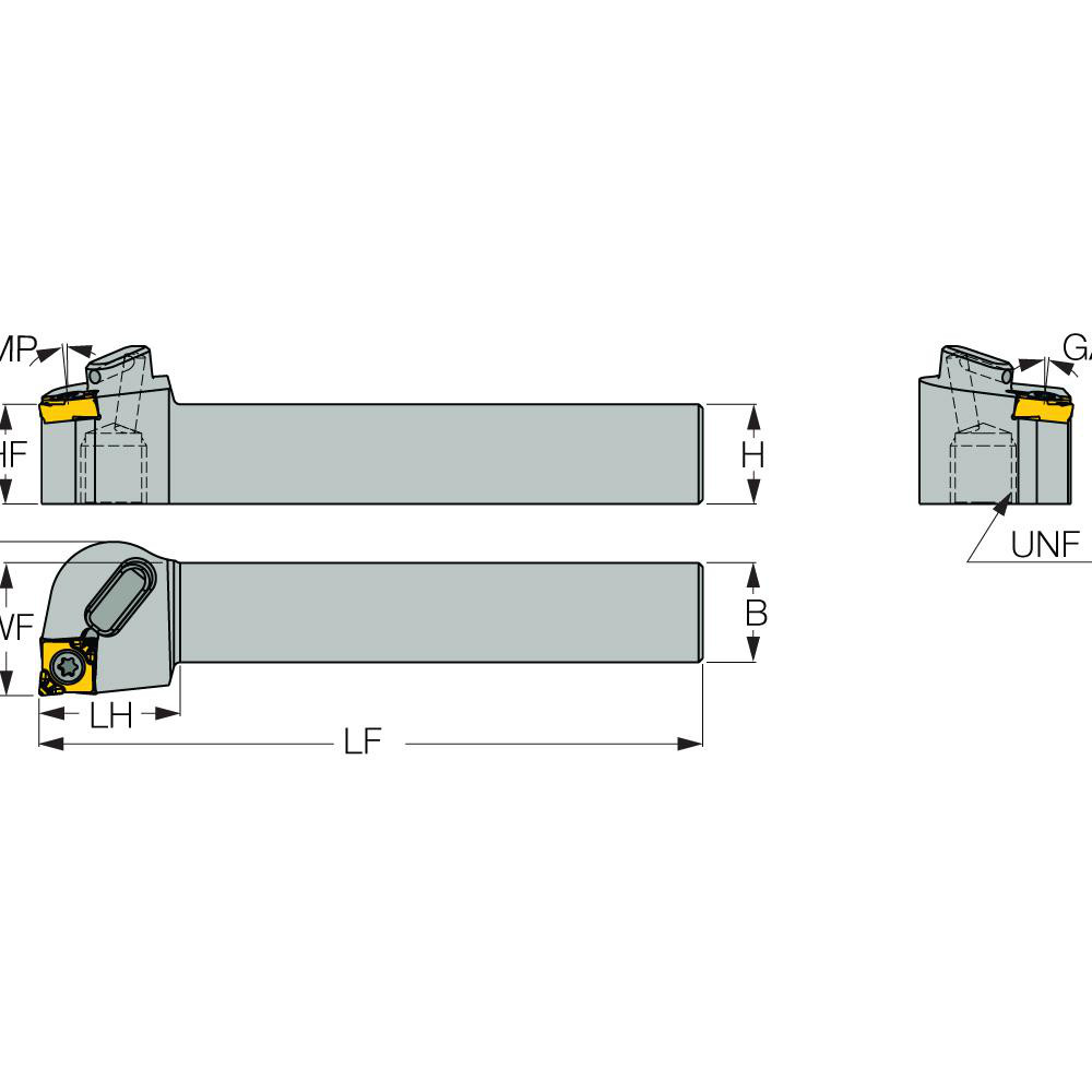 Iscar - Indexable Turning Toolholder: SCLXR 06-2X-JHP, 95.000 deg Lead ...
