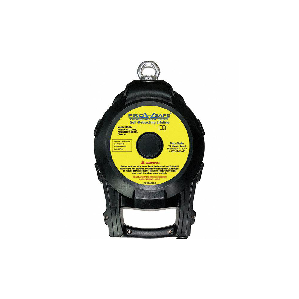PRO-SAFE - Self-Retracting Lifeline: 350 lb Capacity, Alloy Steel Zinc ...