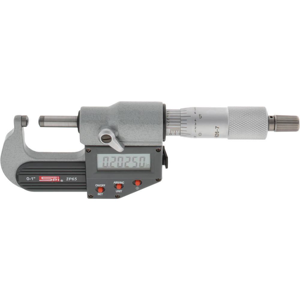 SPI - Electronic, 0 to 1" Measurement, Painted Finish Carbide Face Ball ...