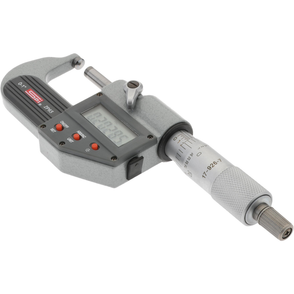 SPI - Electronic, 0 to 1" Measurement, Painted Finish Carbide Face Ball ...