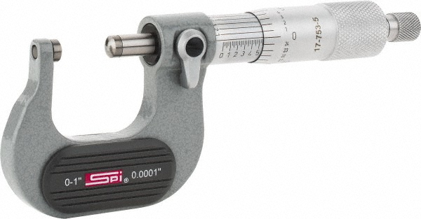 SPI - Mechanical, 0 to 1" Measurement, Painted Finish Carbide Face Ball ...