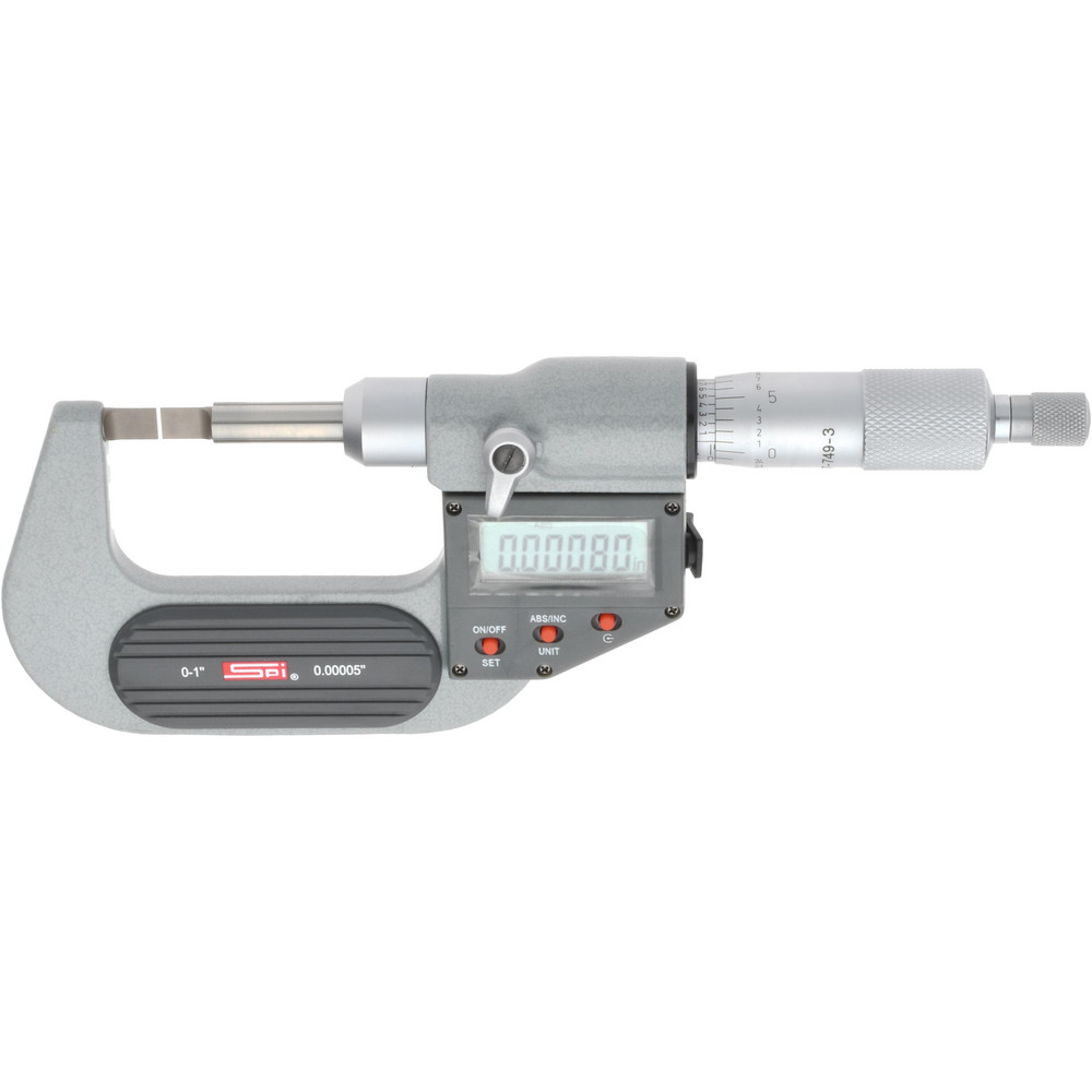 SPI - Blade Micrometer: Electronic, 1" Max (25mm) | MSC Industrial ...