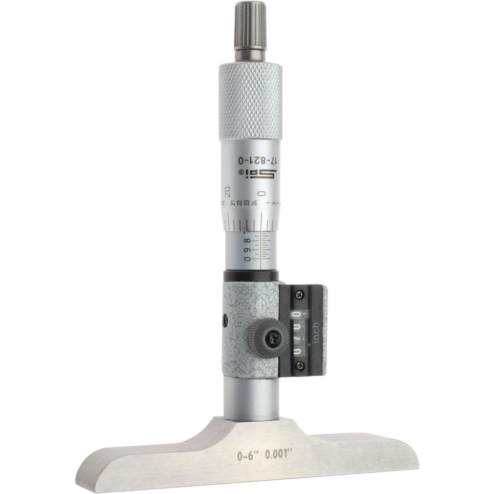 SPI - Mechanical Depth Micrometer: 6'' Range, 6 Rods | MSC Direct
