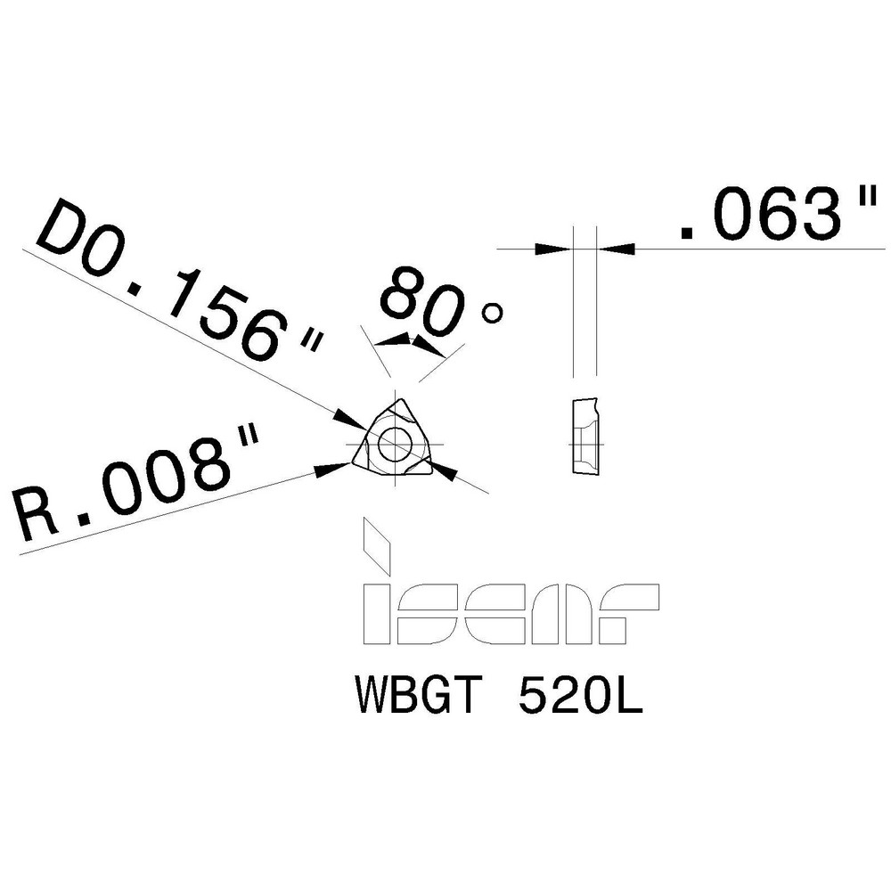 Iscar - Boring Inserts: Insert Style: WBGT; Insert Size Code: 520 ...
