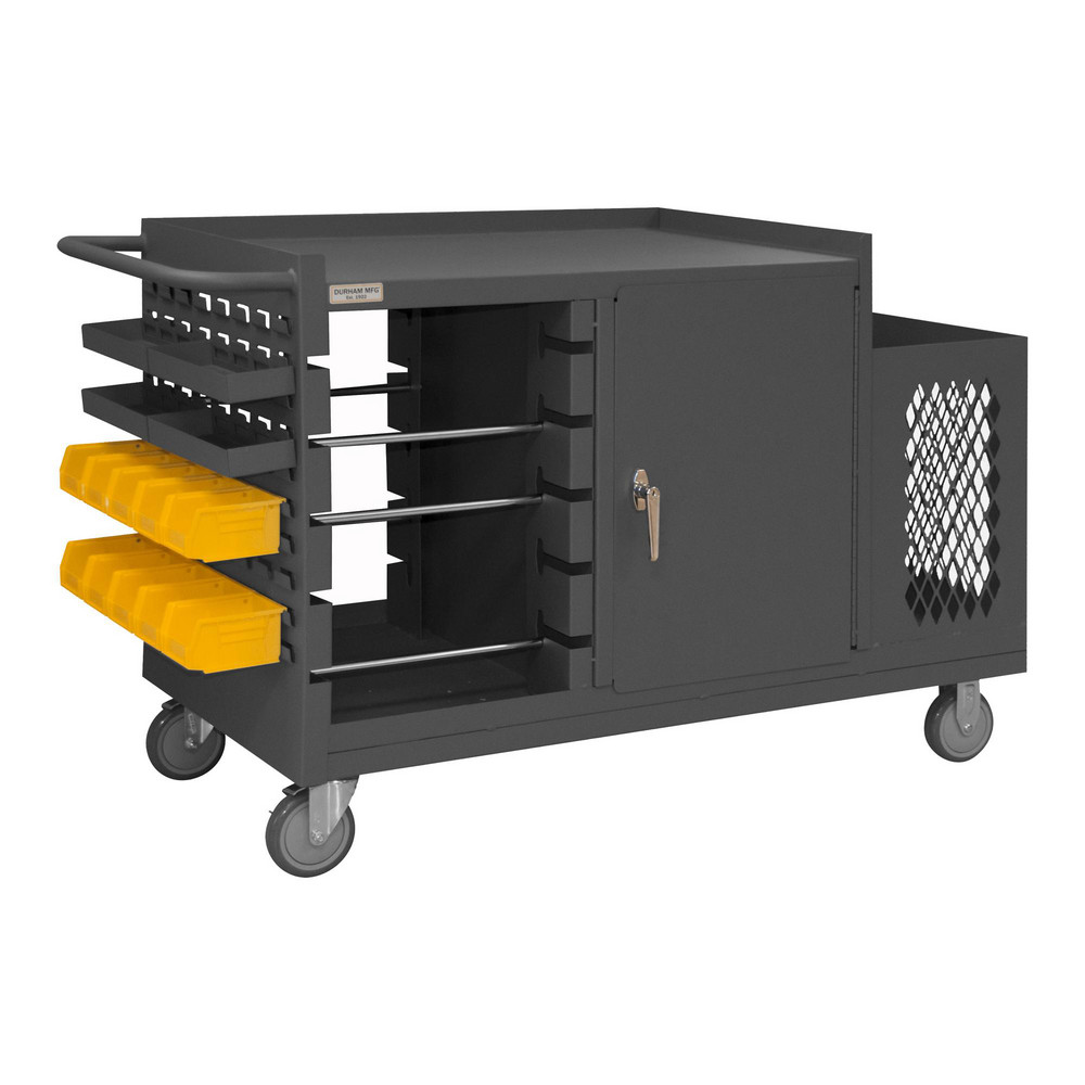 Durham - Wire Reel Utility Cart: 54-1/16" Long, 24" Wide, Steel, Gray ...