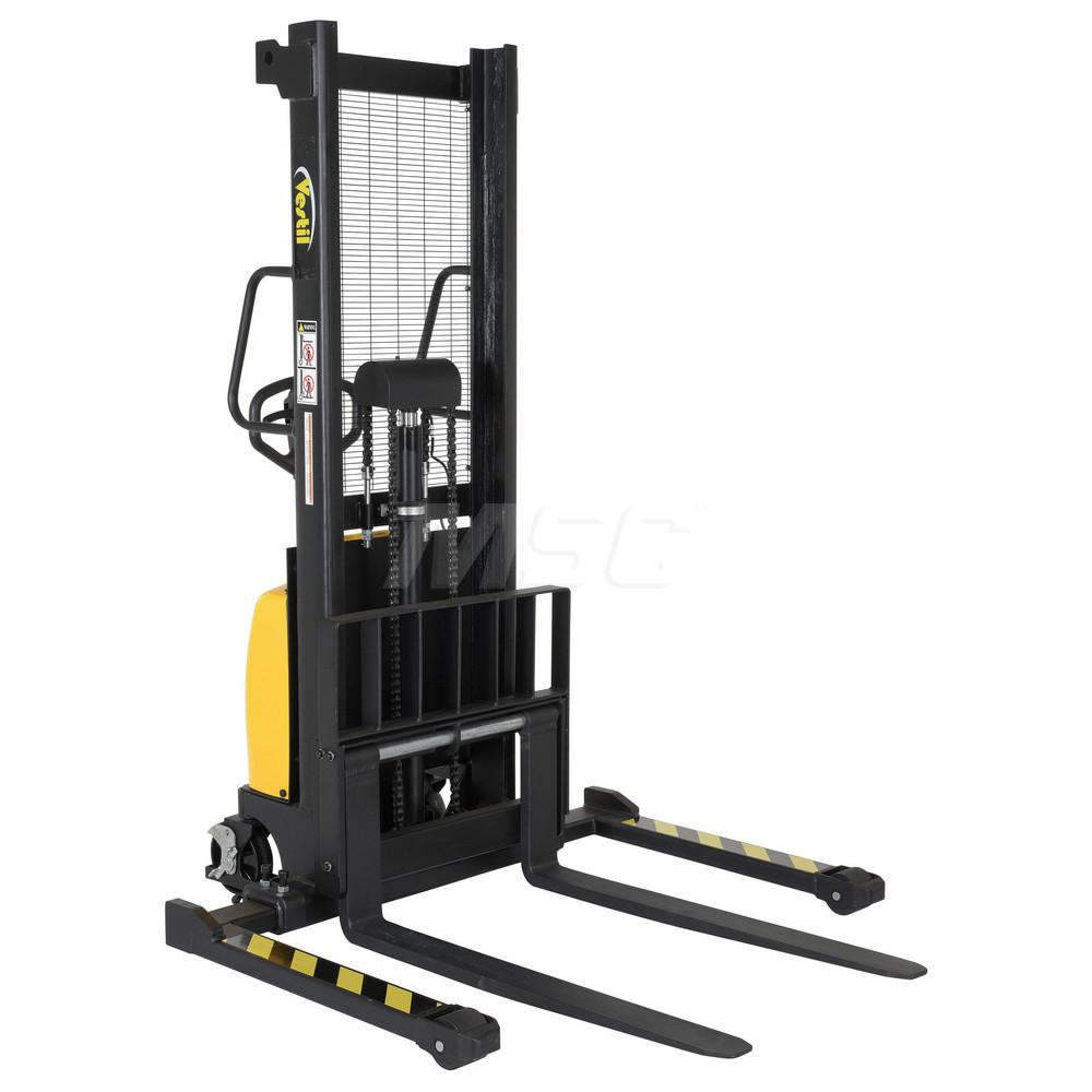 Vestil - 2,000 Lb Capacity, 63" Lift Height, Battery Operated Stacker ...
