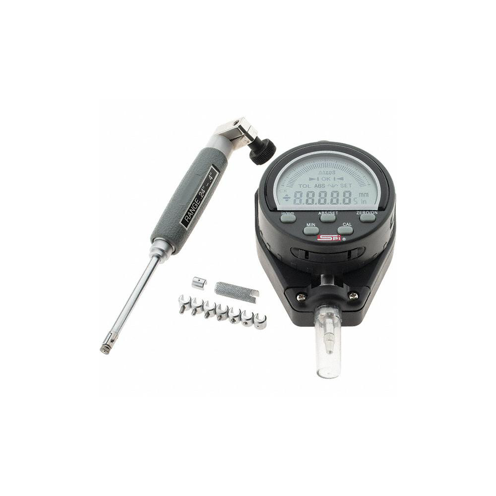 SPI - Electronic Bore Gage: 0.24 to 0.4" Measuring Range, 0.0001 ...