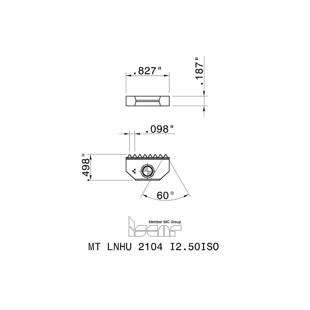 Iscar - MT-LNHU2104.I2.50ISO Carbide Thread Mill Insert | MSC Direct