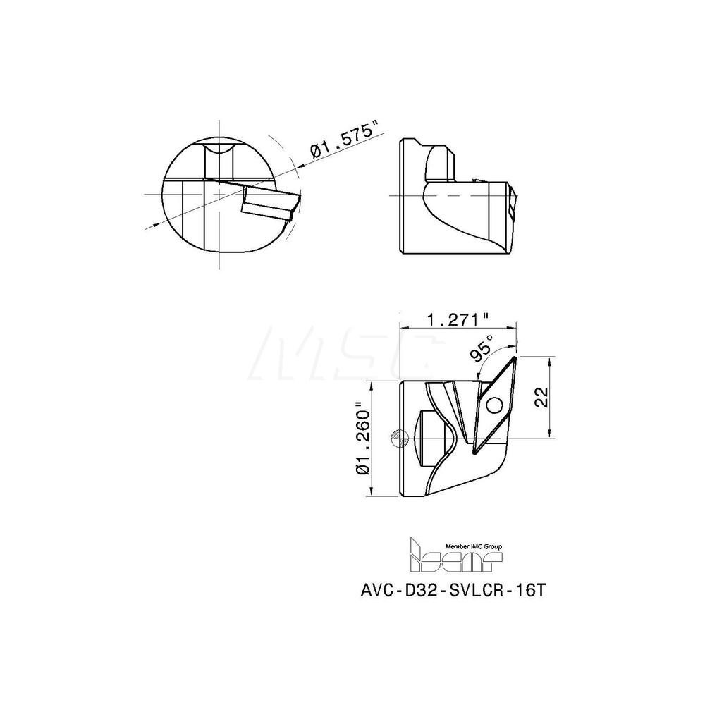 Iscar - Replaceable Boring Bar Heads; Compatible Insert Style: VCMT ...