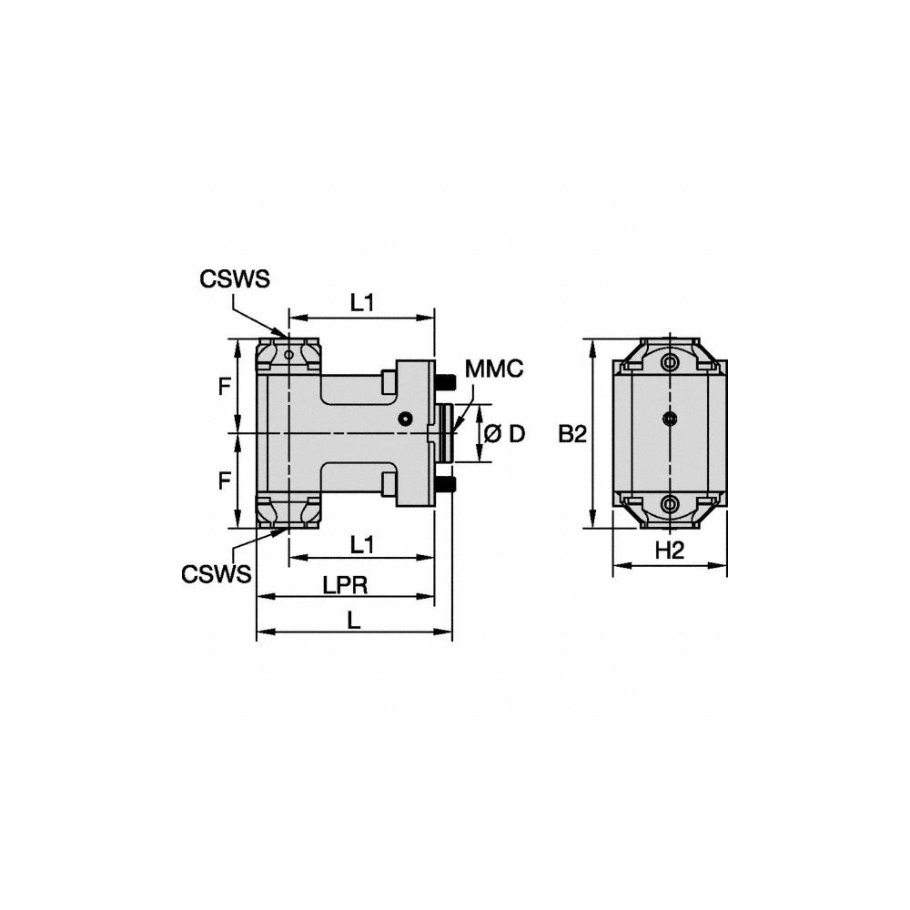 Kennametal - VDI Tool Holder: Radial Static, KM40, 100.00 mm Projection ...