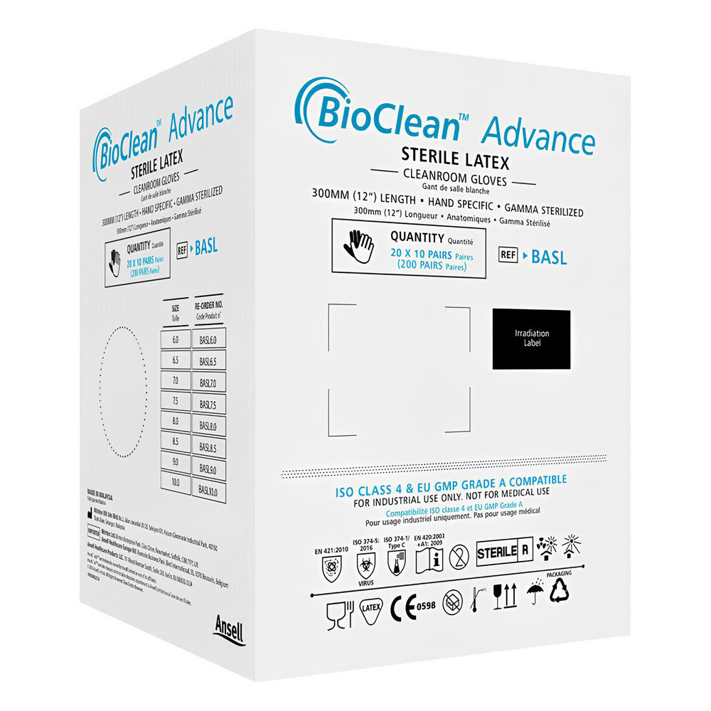 Ansell - Disposable Glove: Series Bioclean, Size Medium/Large, 8.0 mil ...