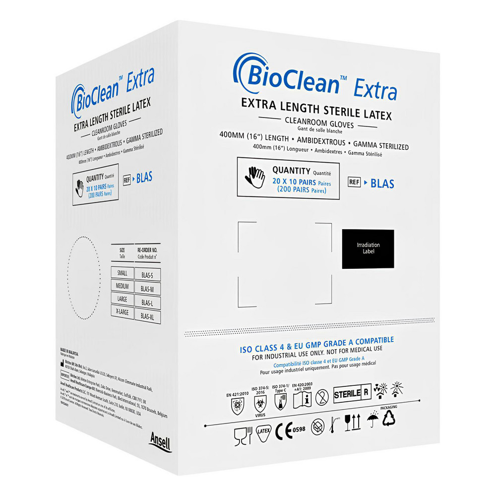Ansell - Disposable Gloves: Series Bioclean Extra, Size Small, 6.5 mil ...