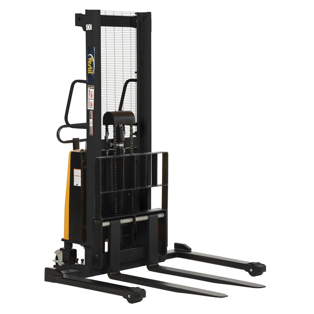 Vestil - 2,000 Lb Capacity, 63" Lift Height, Battery Operated Stacker ...
