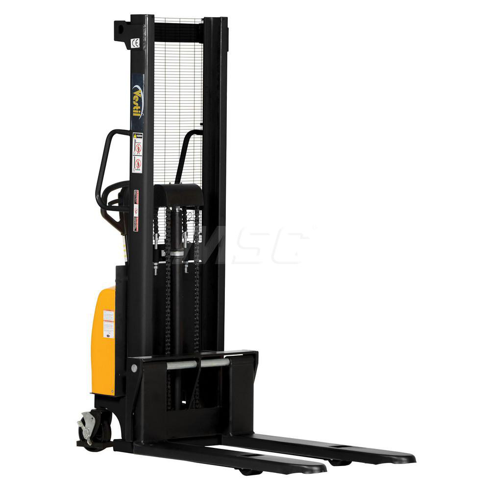 Vestil - 2,000 Lb Capacity, 63" Lift Height, Battery Operated Stacker ...