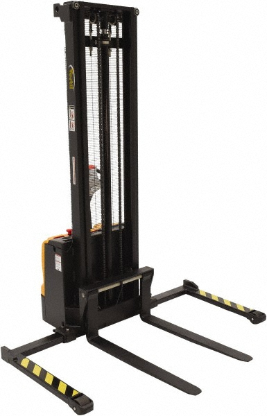 Vestil - 2,200 Lb Capacity, 150" Lift Height, Battery Operated Stacker ...