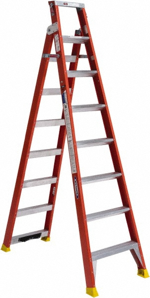 Werner - 7 Steps, 8' High, Type IA Rating, Fiberglass Step Ladder ...
