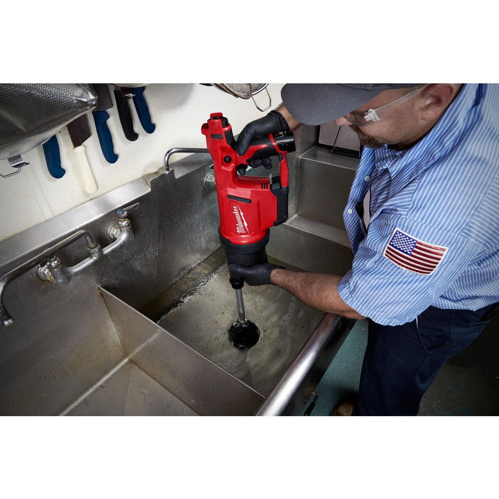 Milwaukee Tool - 12V Lithium-Ion Battery Battery Drain Cleaning Machine ...