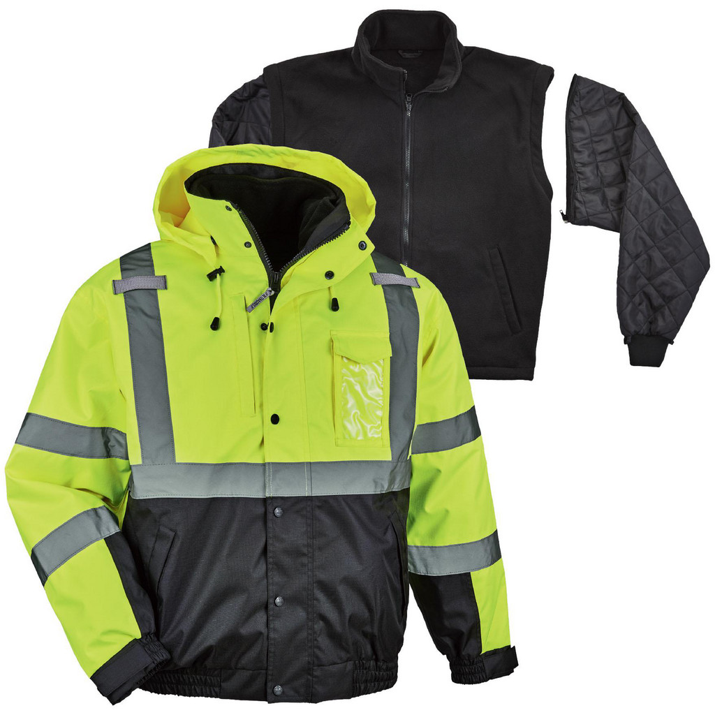 Ergodyne - Jacket Jacket: Size 3X-Large, Polyester, Zipper & Snaps ...