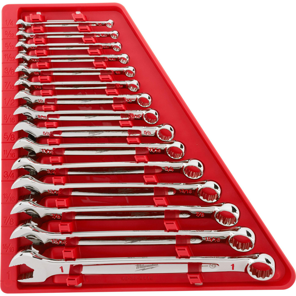Milwaukee Tool - Combination Wrench Set: 15 Pc, 1/4 in - 1 in Wrench, Inch | MSC Direct