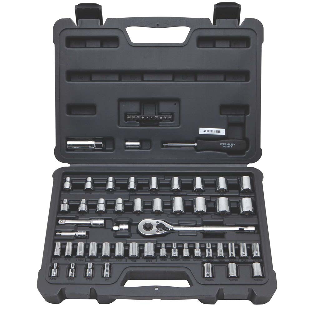 Stanley - Socket Set: Deep & Standard, 60 Pc, 1/4 & 3/8" Drive, 5/32 ...