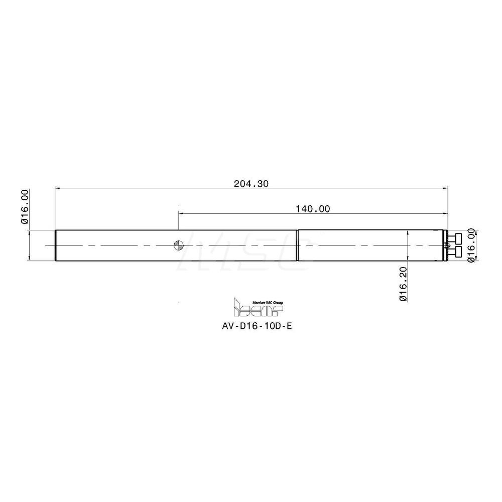 Iscar - Indexable Boring Bar: AV-D16-10D-E, 16.00 mm Shank Dia | MSC Direct
