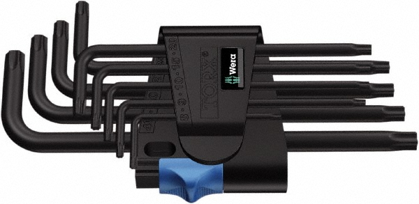 Wera - Torx Key Set: 9 Pc, L-Handle, T8 to T40 | MSC Direct