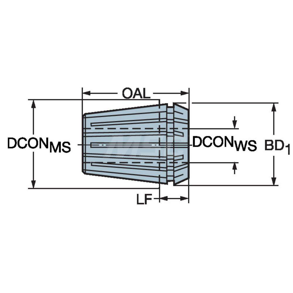 Sandvik Coromant - ER Collet: ER16, 6.00 mm Collet Size, Coolant | MSC ...