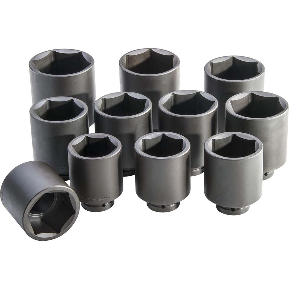 Proto - Deep Impact Standard Socket Set: 11 Pc, 1" Drive, 3-1/8 to 4-1/ ...