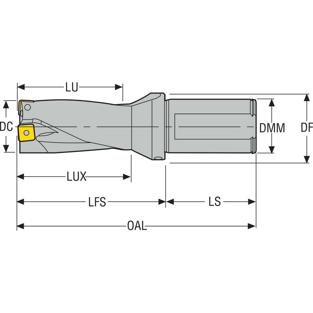 Seco - Indexable Insert Drill: SD522-50-100-40R7, 51.03 mm Max Dia, 100 ...