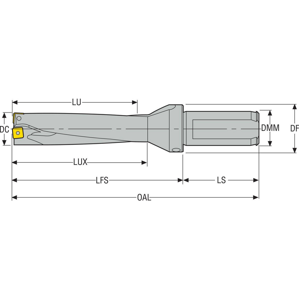 Seco - Indexable Insert Drill: SD525-20-100-25R7, 21.01 mm Max Dia, 100 ...