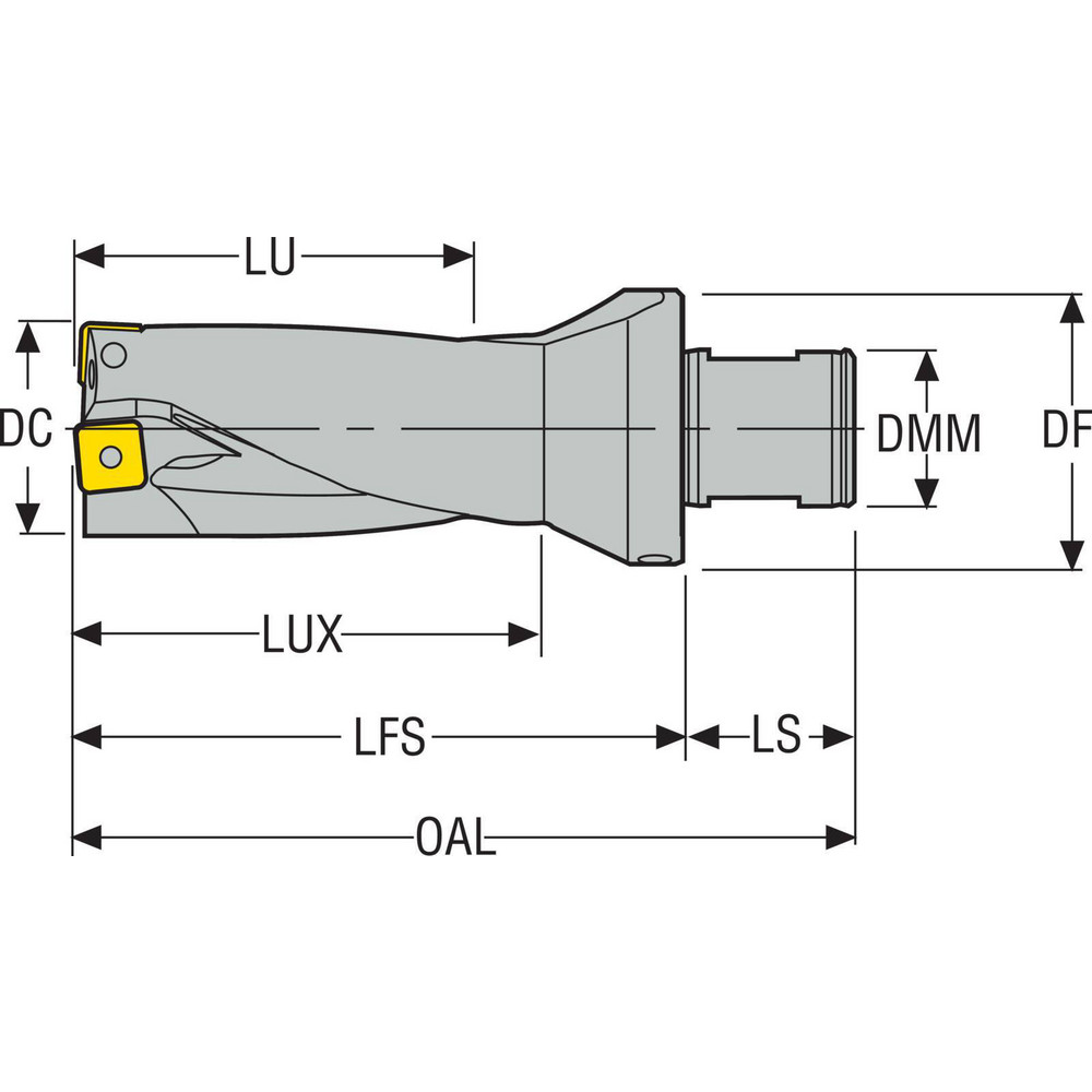 Seco - Indexable Insert Drill: SD523-17-51-50R2, 18.01 mm Max Dia, 51. ...