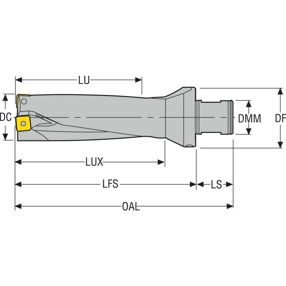 Seco - Indexable Insert Drill: SD524-17-68-50R2, 16.99 mm Max Dia, 68. ...
