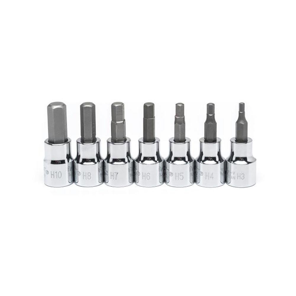Crescent - Hex Bit Socket Set: 3/8" Drive, 7 Pc, 3 to 10 mm Hex | MSC ...