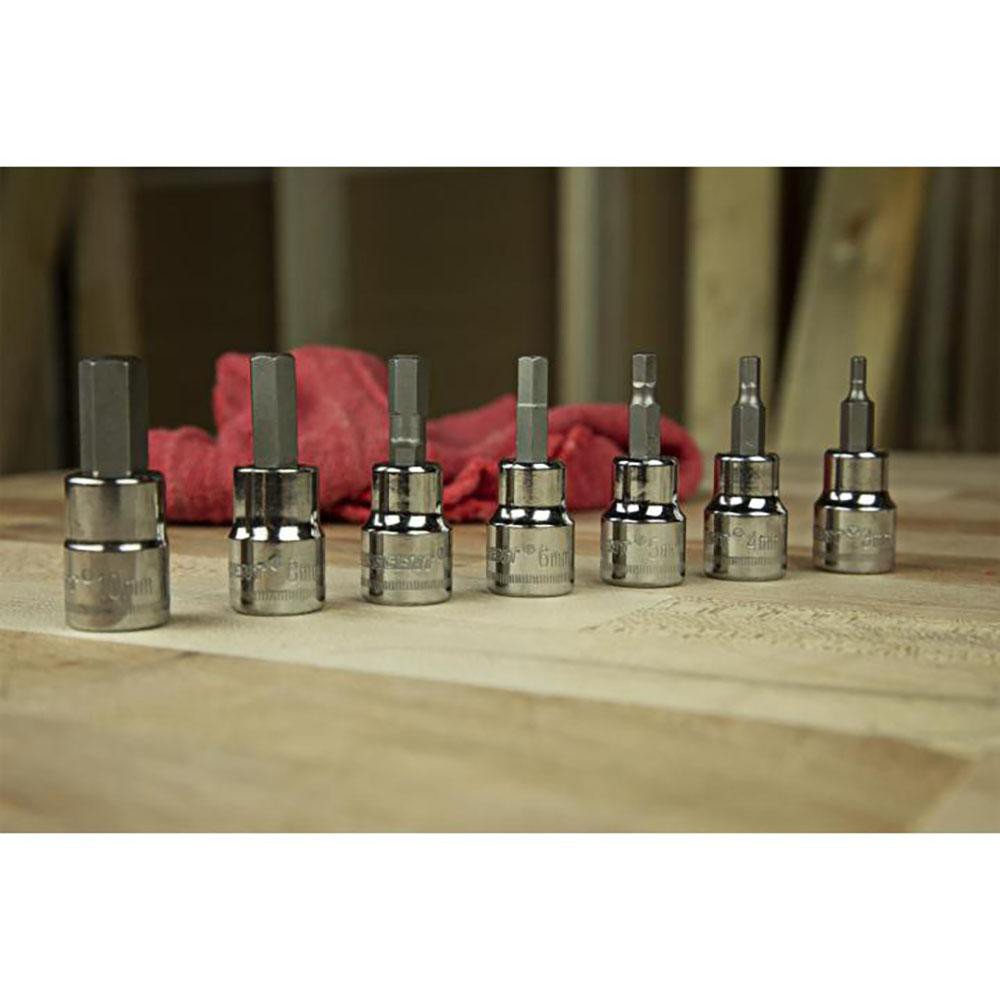 Crescent - Hex Bit Socket Set: 3/8" Drive, 7 Pc, 3 to 10 mm Hex | MSC ...