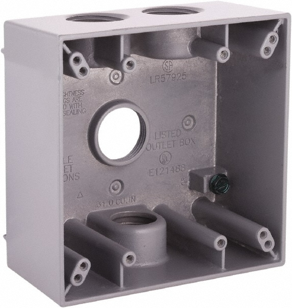 Hubbell-Raco - Electrical Device Box: Aluminum, Square, 4-1/2" OAH, 4-1 ...