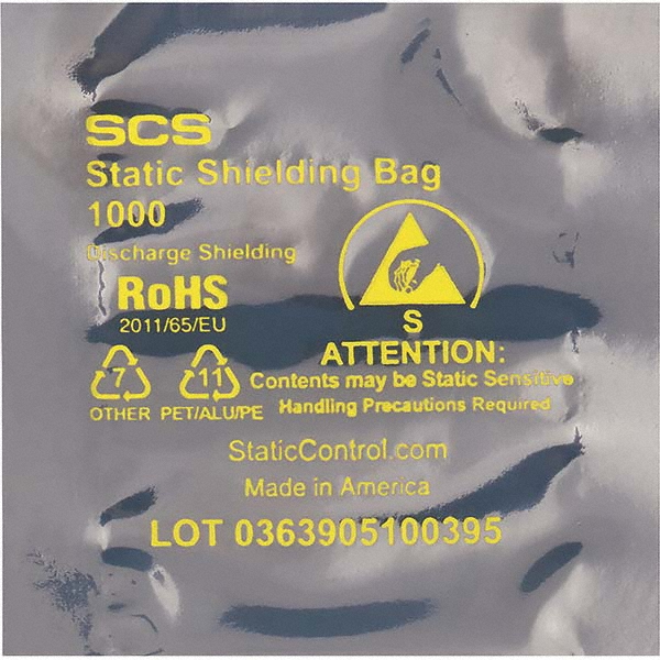 Value Collection - Metal-In Static Shield Bag: 3.1 mil Thick, 4" OAW ...