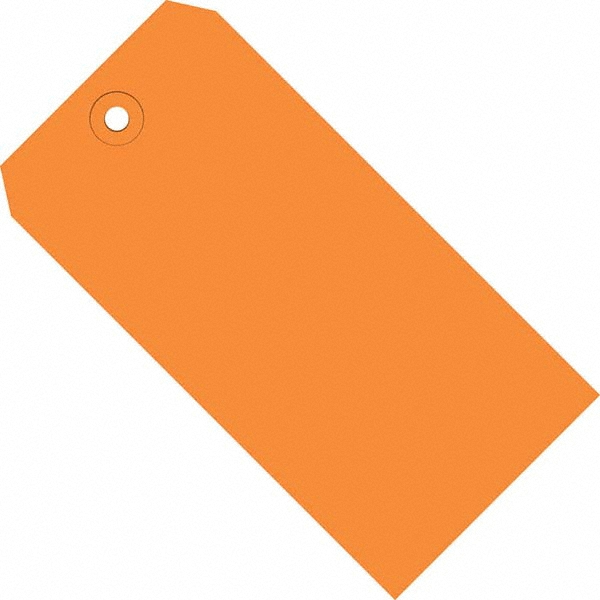 Value Collection - Blank Tag: 5-1/4'' High, Orange, Synthetic Paper ...